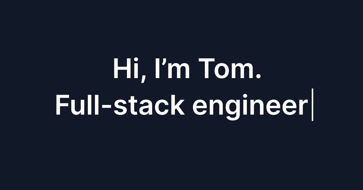 Tom Howland | Full-stack developer in Warwickshire